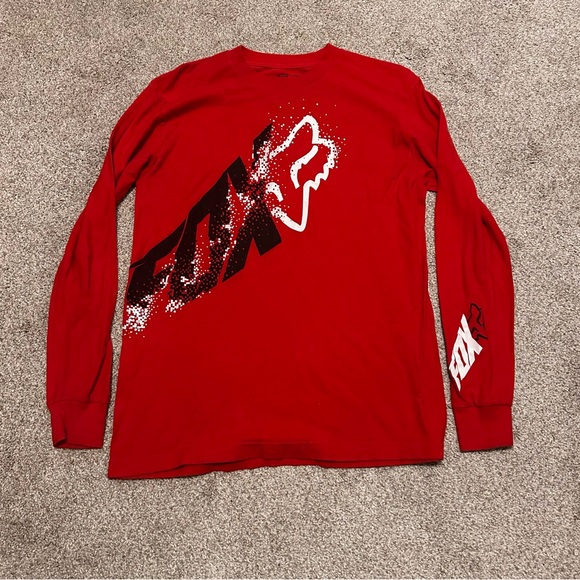 Fox | Shirts | Fox Red Long Sleeve Tee | Poshmark